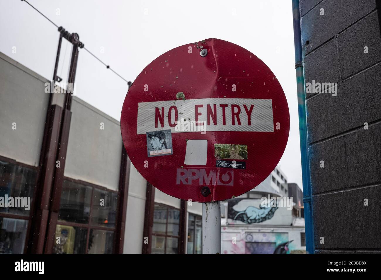 Graffiti on no entry street hi-res stock photography and images - Alamy