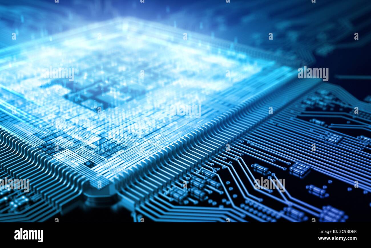Chip - 3D Rendering Stock Photo - Alamy