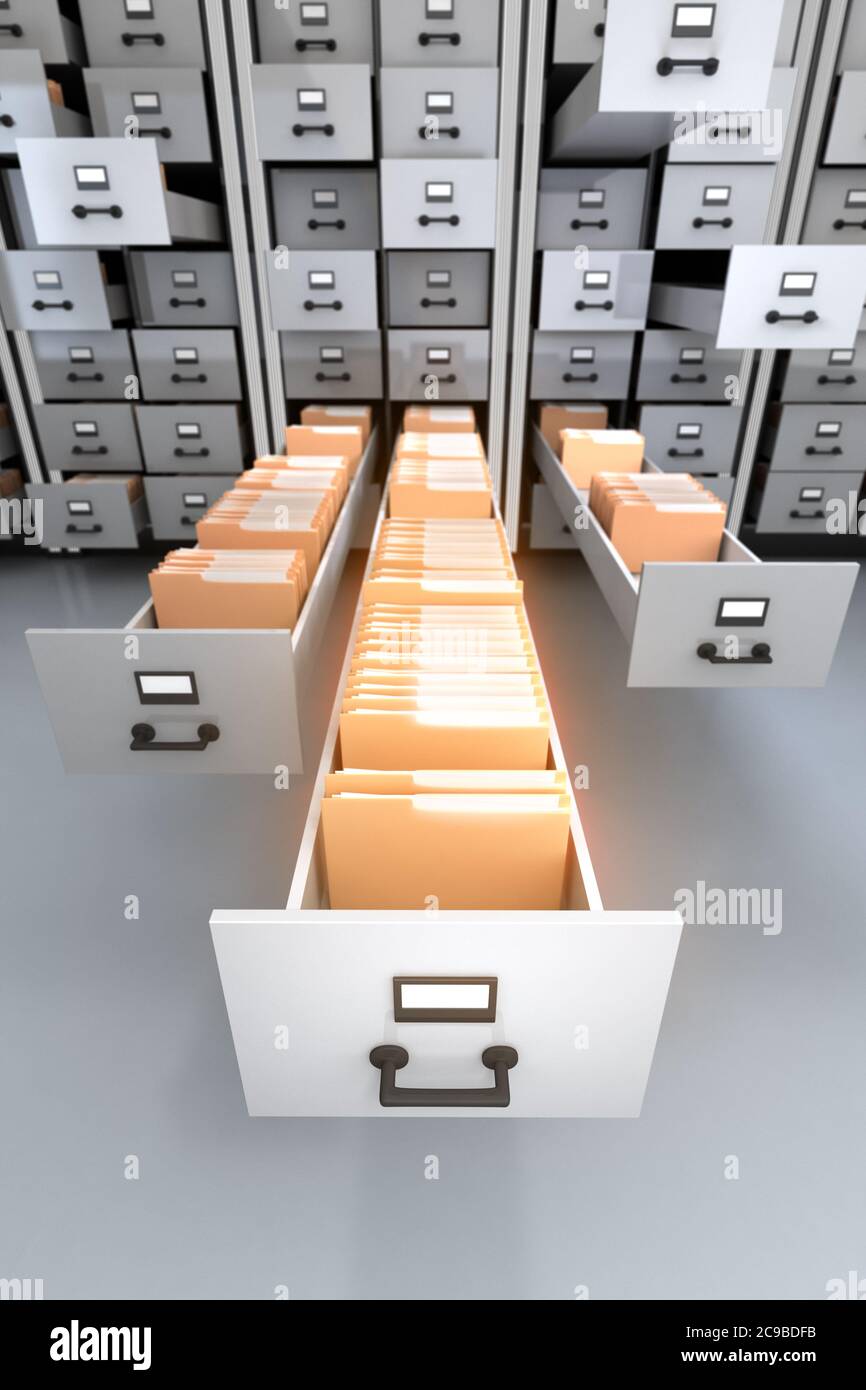 Files in the Storage - 3D Rendering Stock Photo - Alamy
