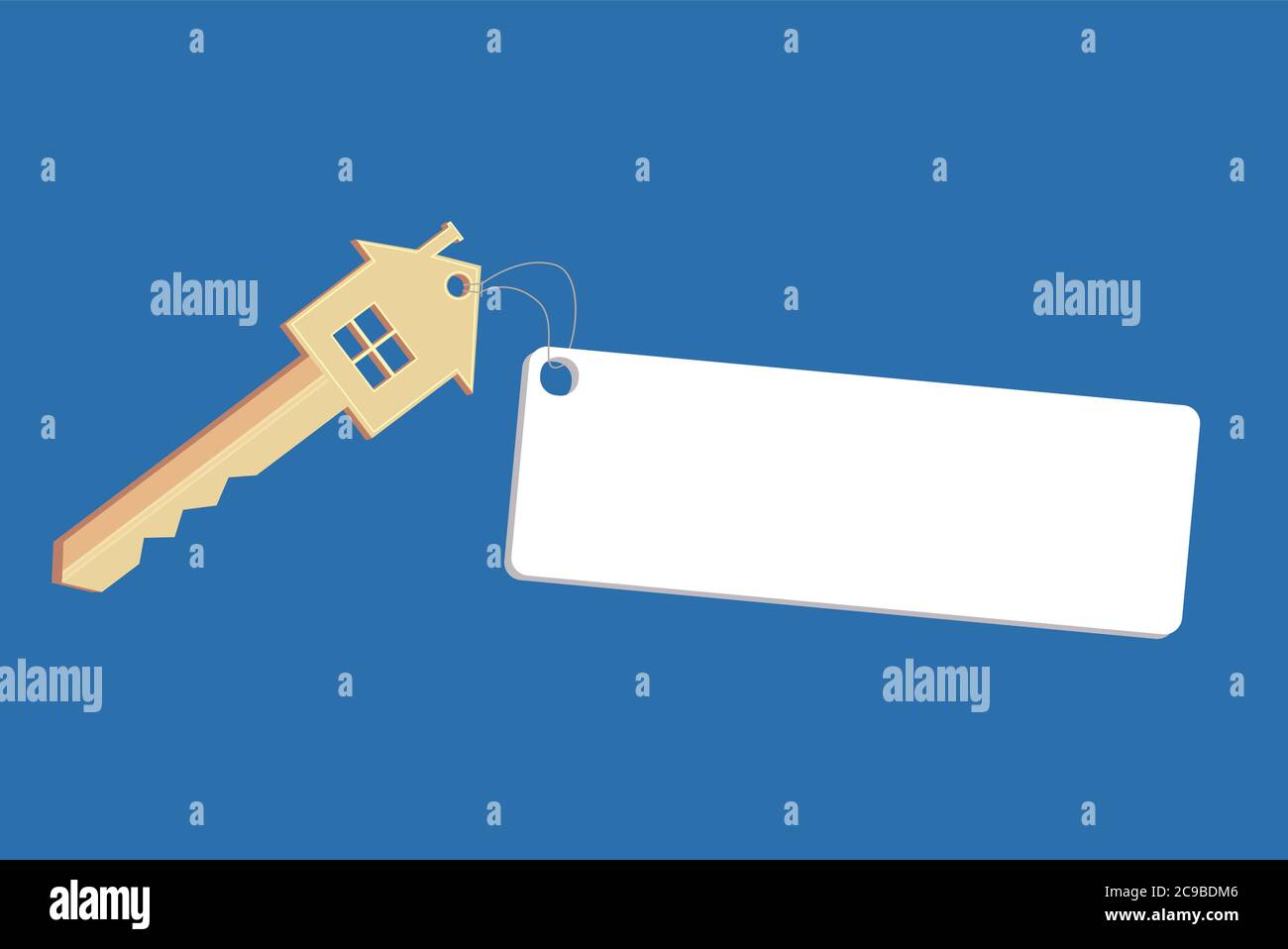 Illustration with house keys and tag with space for text. Vector ...