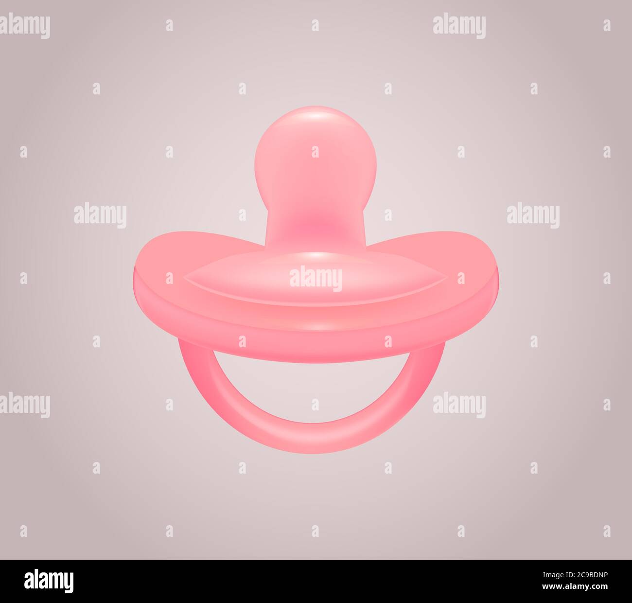 Vector realistic illustration of children's pink pacifier for your ...