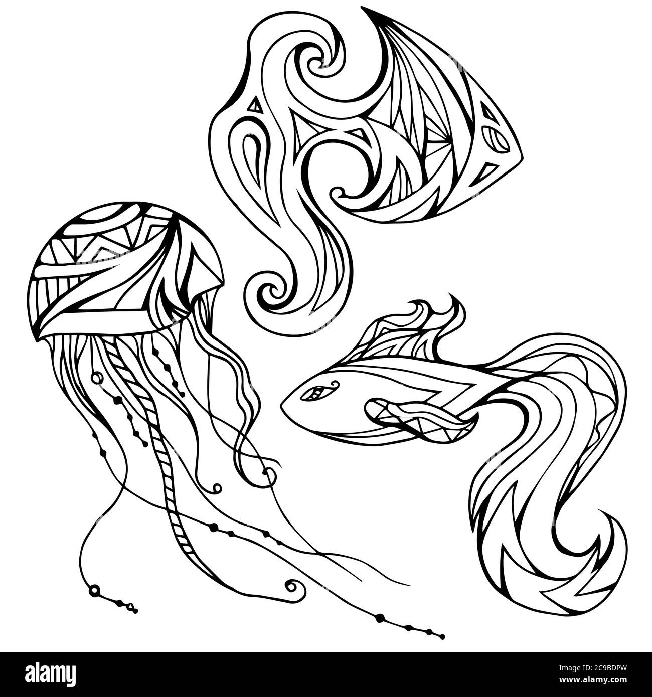 Adult goldfish Stock Vector Images - Alamy