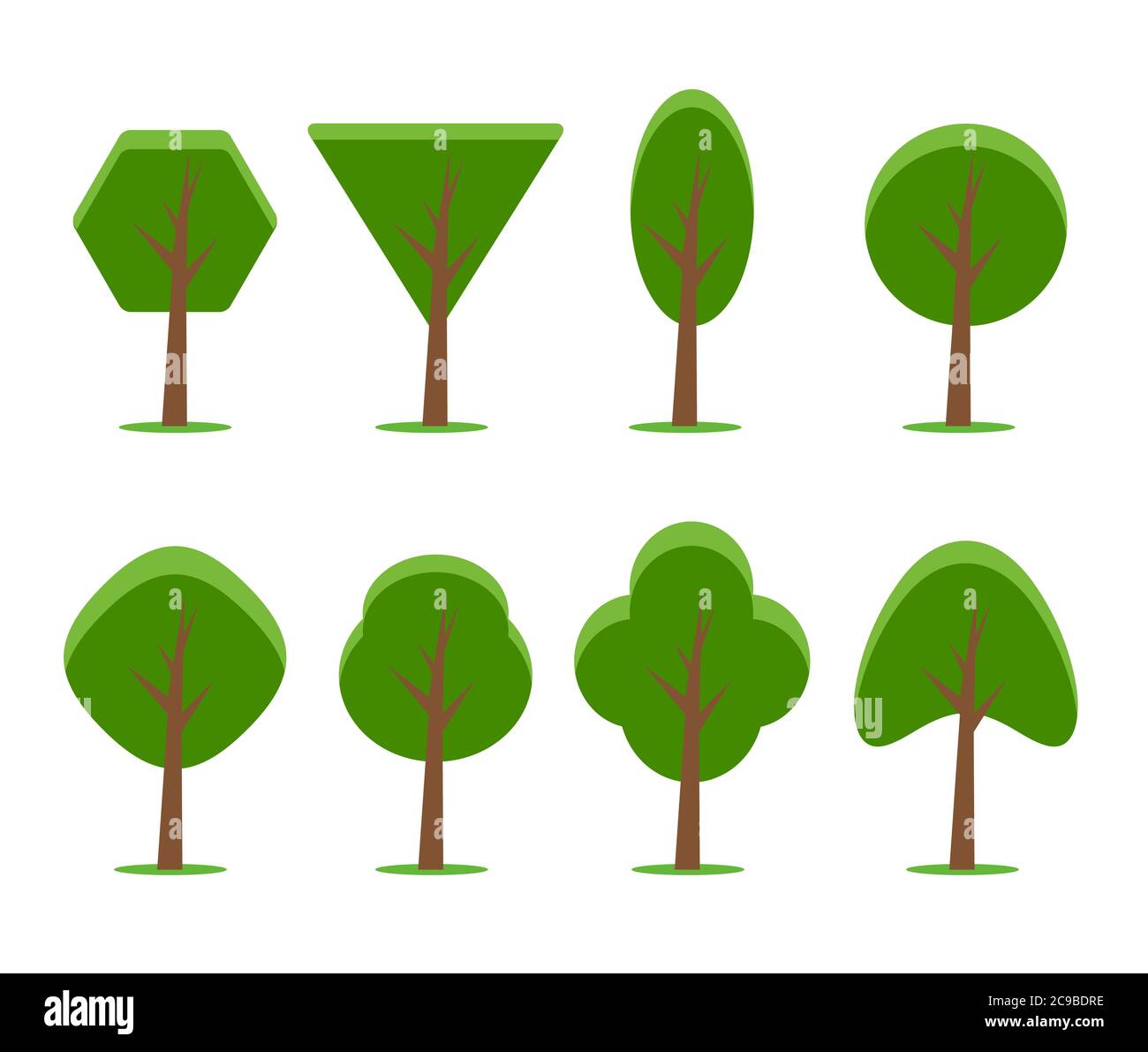 Set of flat trees. Vector element for your creativity Stock Vector ...