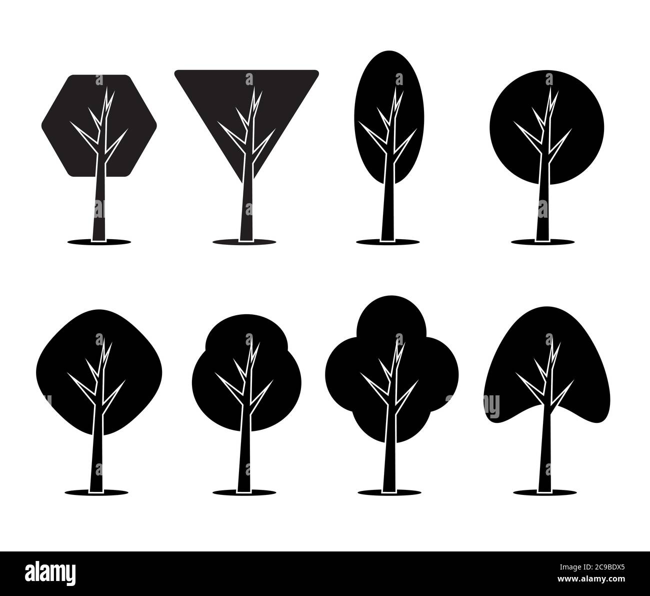 Set of icons of trees. Vector element for your creativity Stock Vector ...