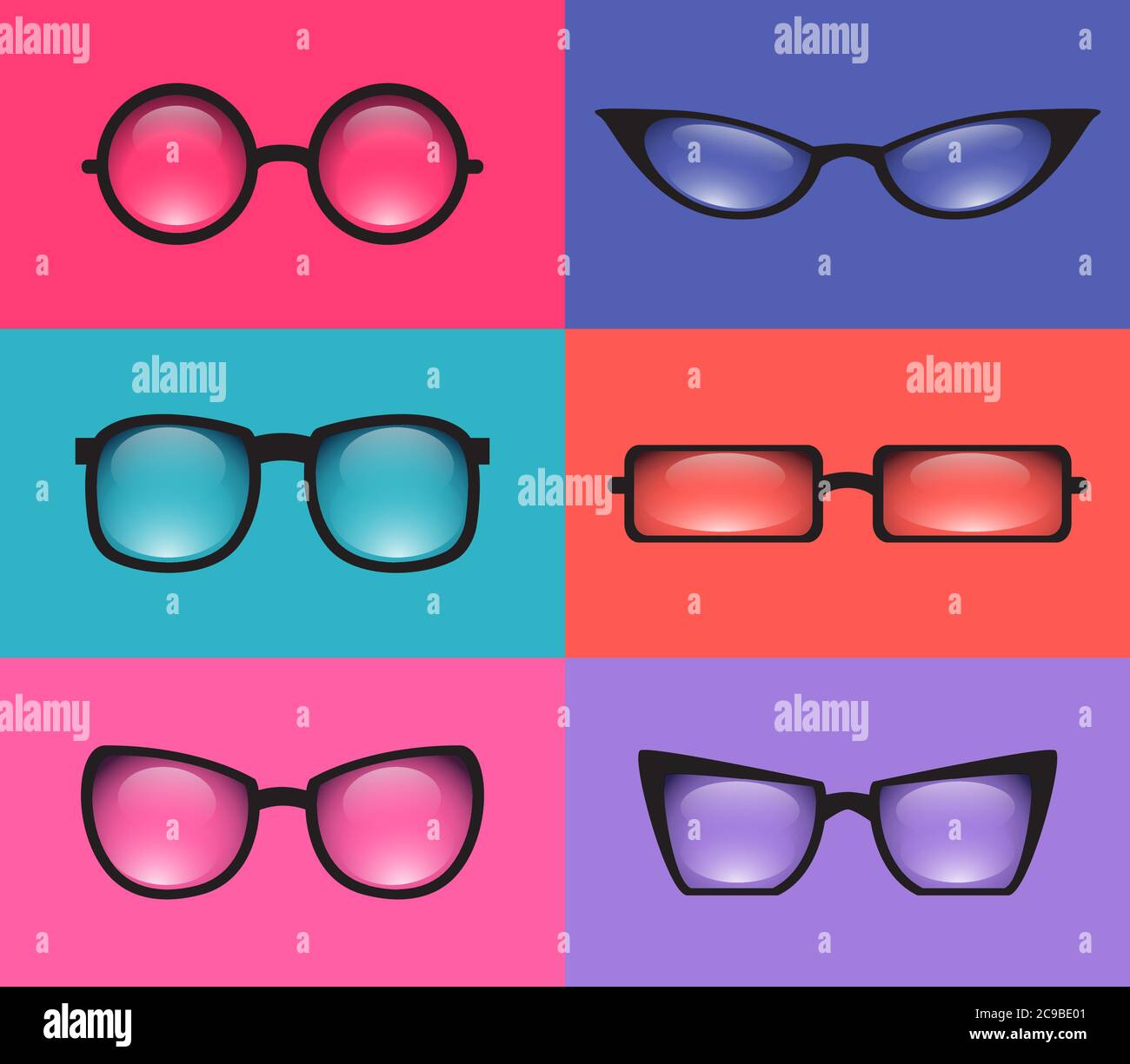 Set realistic various spectacles. Vector element for your creativity ...