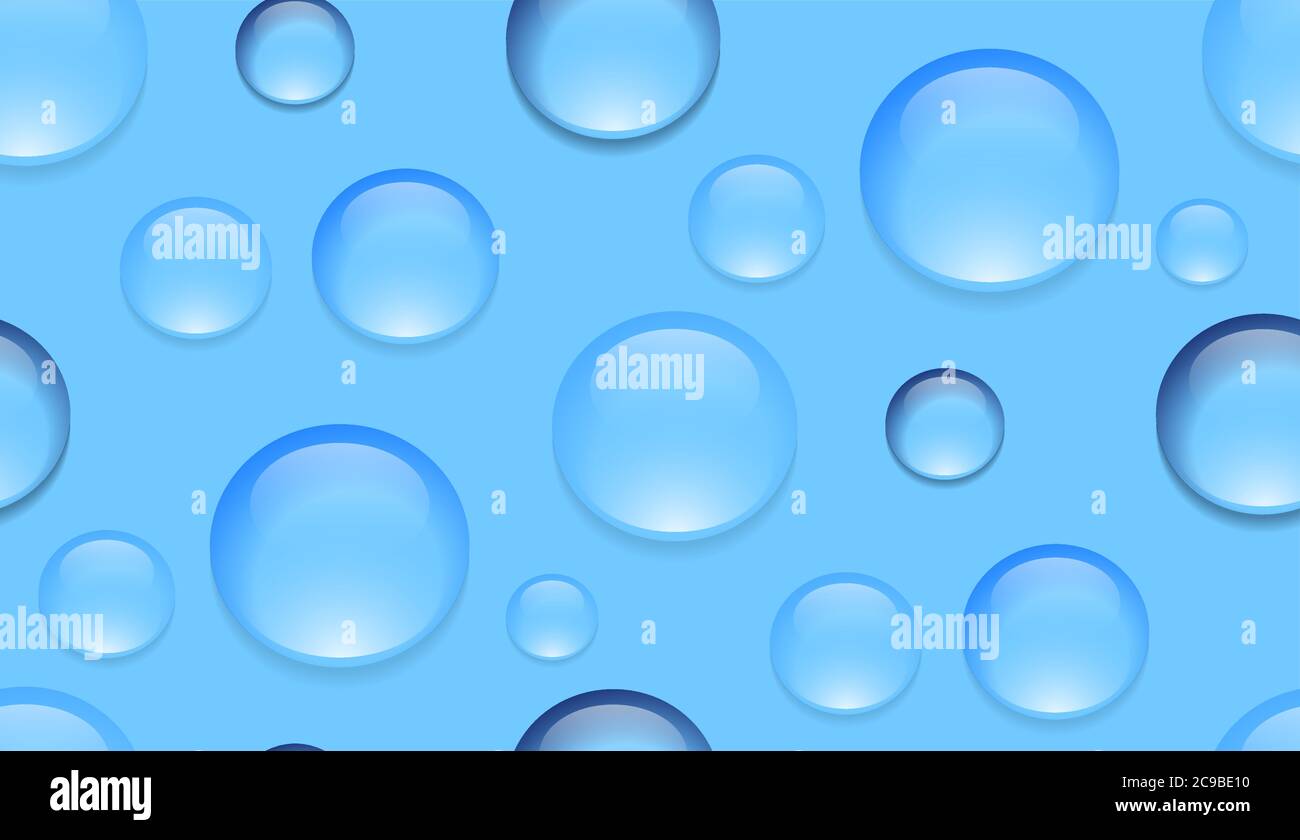 Seamless texture with transparent water droplets. Vector background for ...