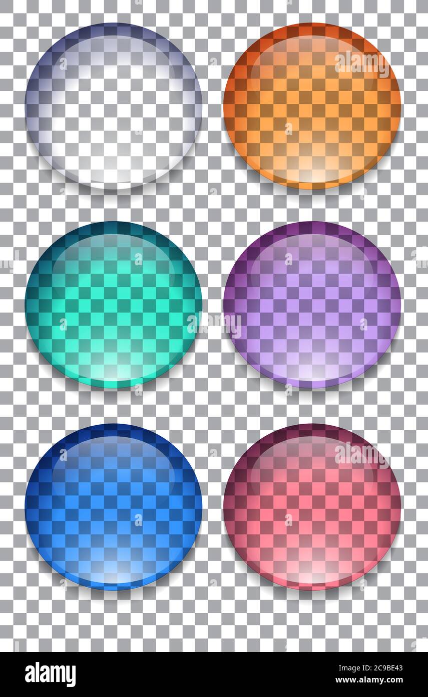 Set of colorful transparent buttons Vector element for your creativity ...