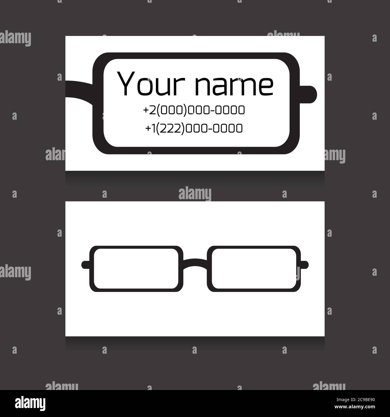 Template two-sided business card with eyes glasses for eye doctors ...