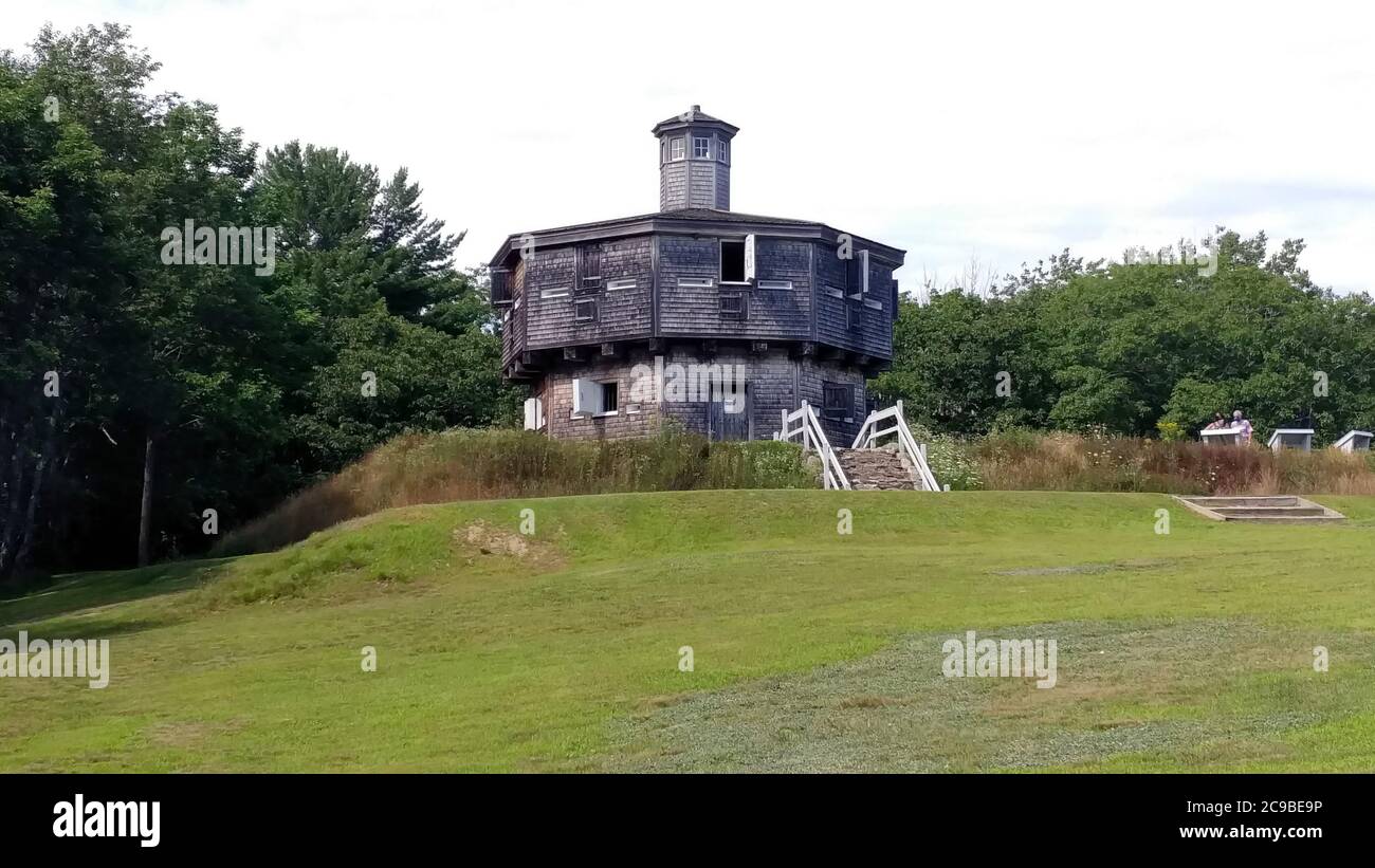 Fort Edgecomb, built in 1808–1809, two-story octagonal wooden ...