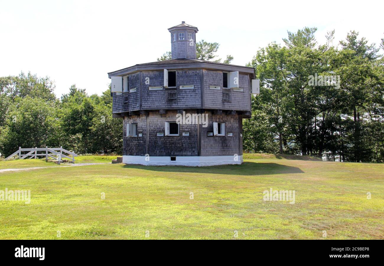 Fort Edgecomb, built in 1808–1809, two-story octagonal wooden ...