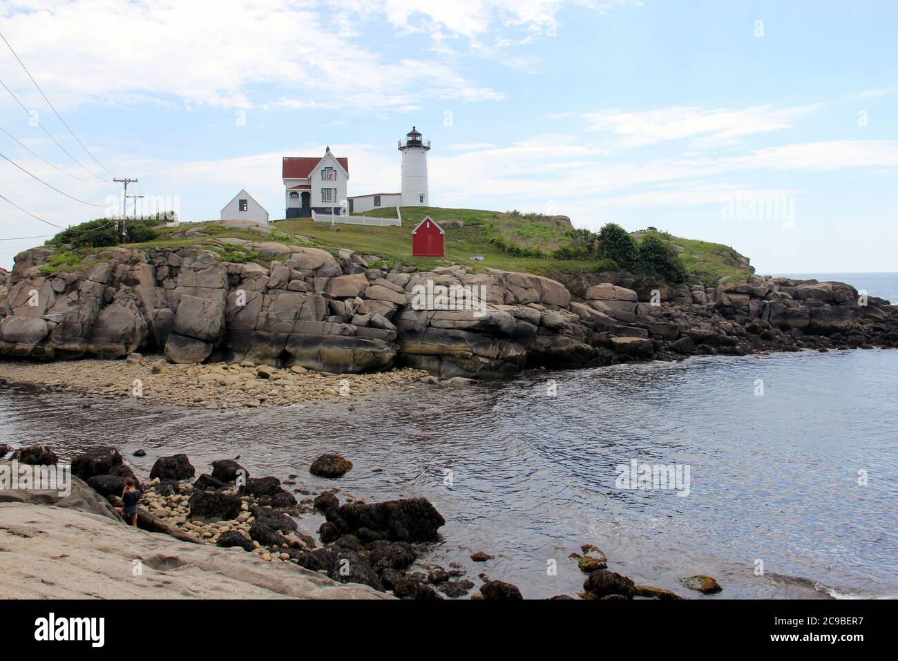 Nubble Lighthouse,19th-century historic lighthouse stands on the island ...