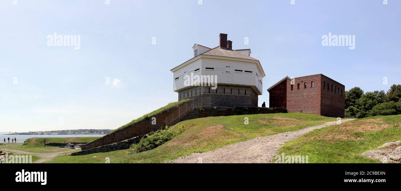 Blockhouse of the Fort McClary, a former defensive fortification used ...
