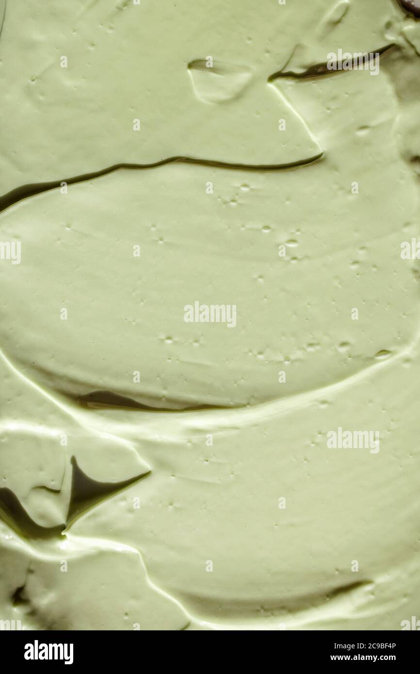 Green cosmetic clay texture close-up Stock Photo - Alamy