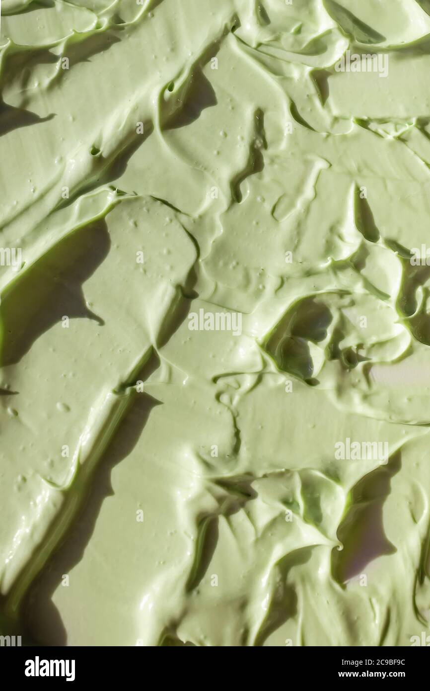 Green cosmetic clay texture close-up Stock Photo - Alamy