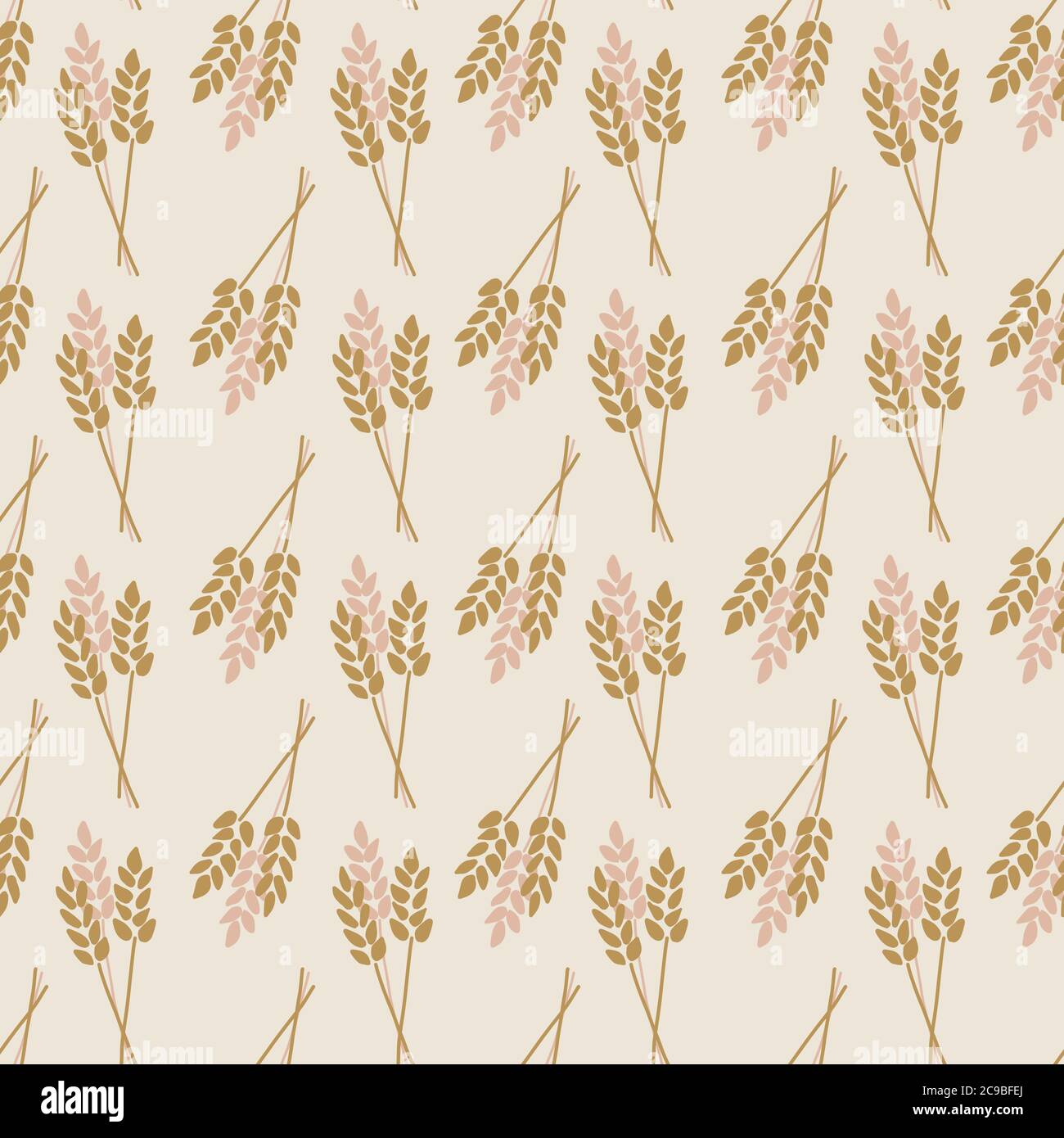 Crop Oat Wheat Barley Rye plant seamless vector background. Stylized ...