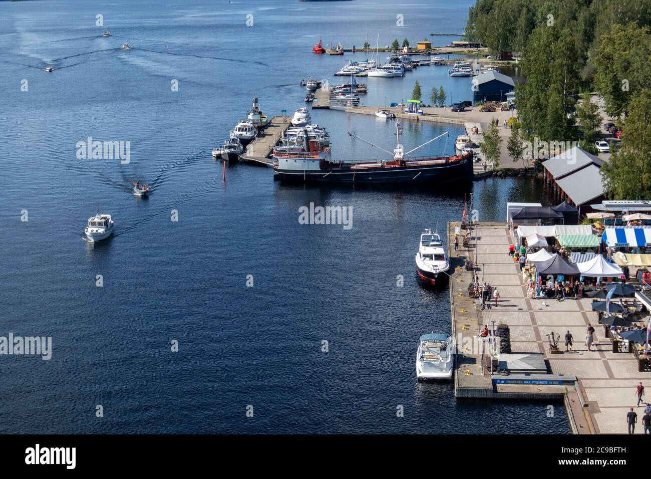 Sunny harbour scenery in Puumala, Finland Stock Photo - Alamy