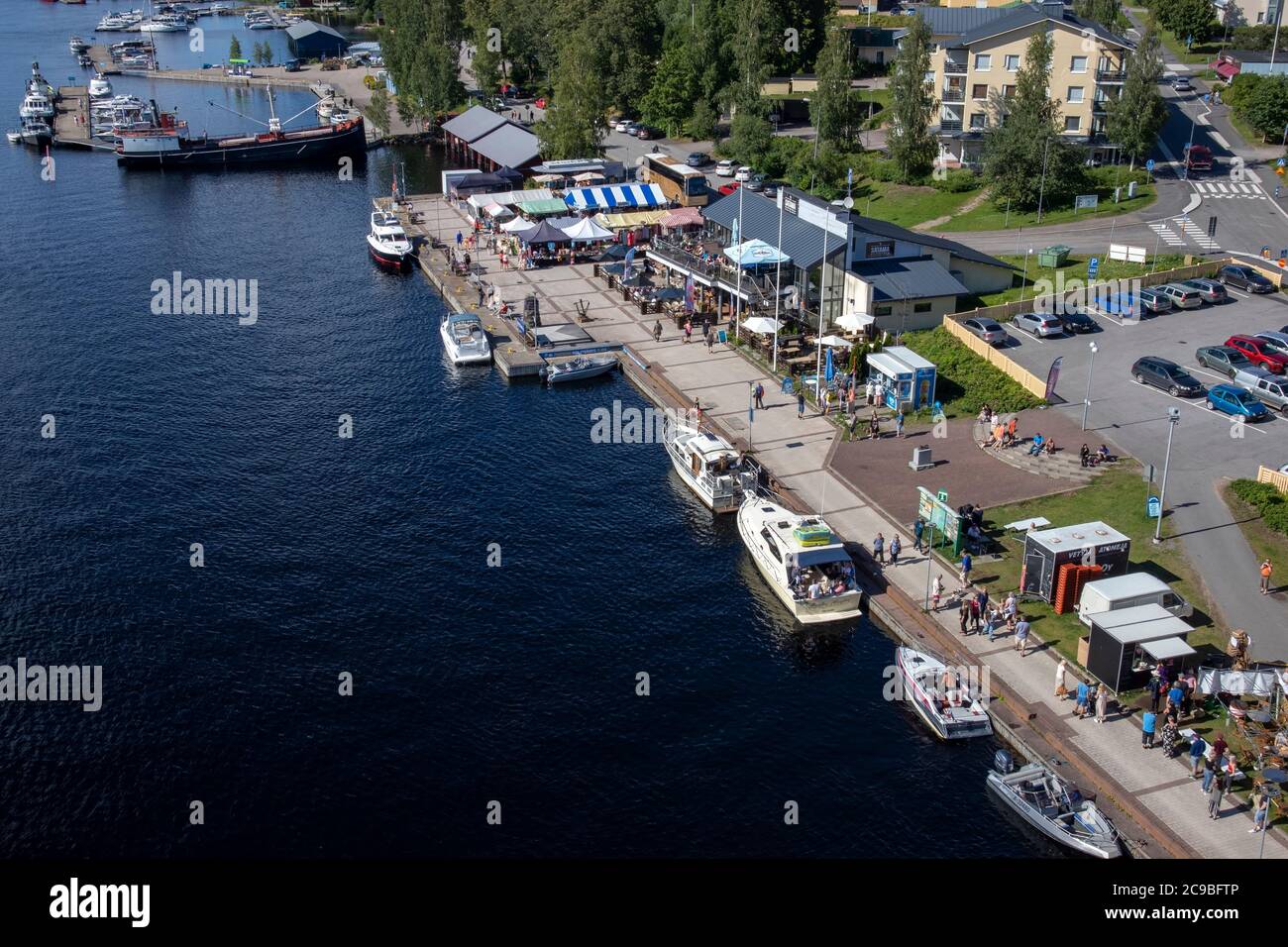 Sunny harbour scenery in Puumala, Finland Stock Photo - Alamy