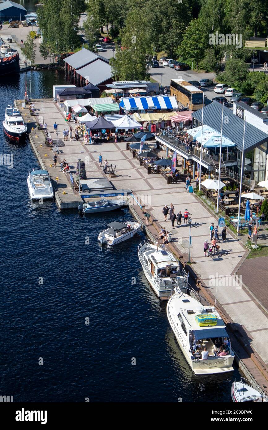 Sunny harbour scenery in Puumala, Finland Stock Photo - Alamy