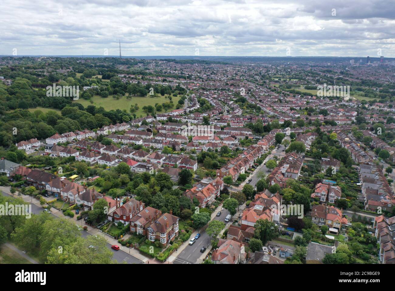 Aerial landscape view of Streatham in south London Stock Photo - Alamy
