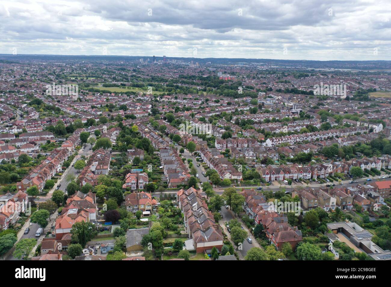 Aerial landscape view of Streatham in south London Stock Photo - Alamy