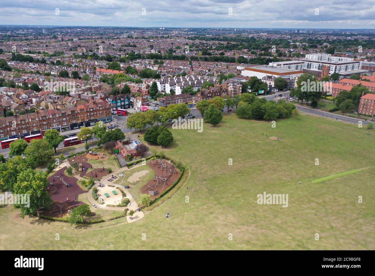 Aerial landscape view of Streatham in south London Stock Photo - Alamy
