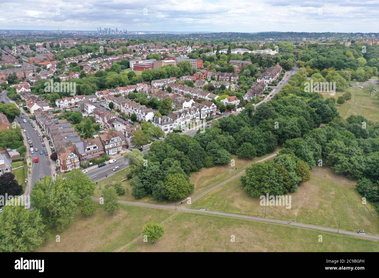 Aerial landscape view of Streatham in south London Stock Photo - Alamy