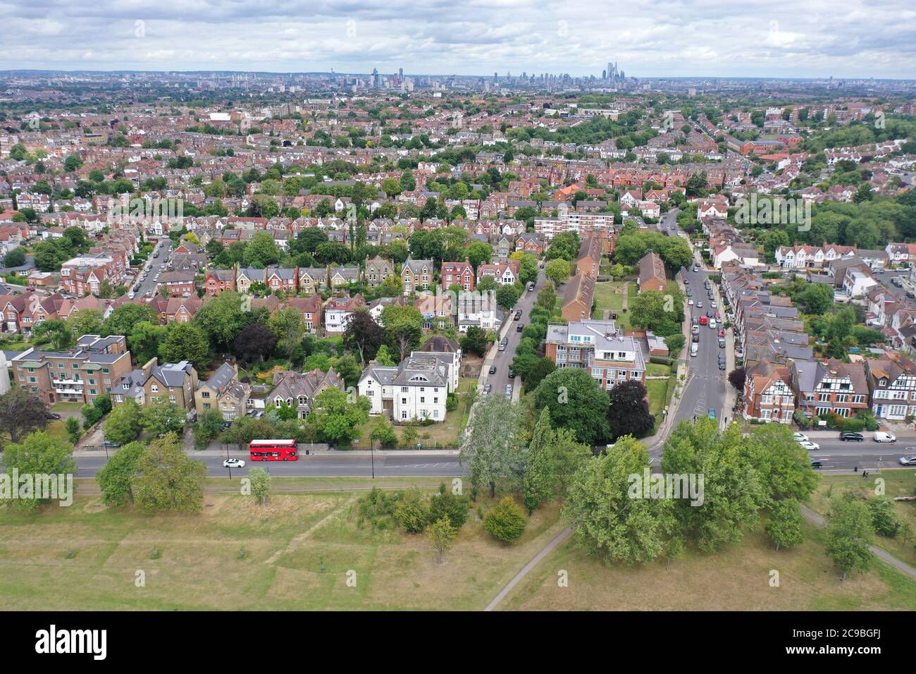 Aerial landscape view of Streatham in south London Stock Photo - Alamy
