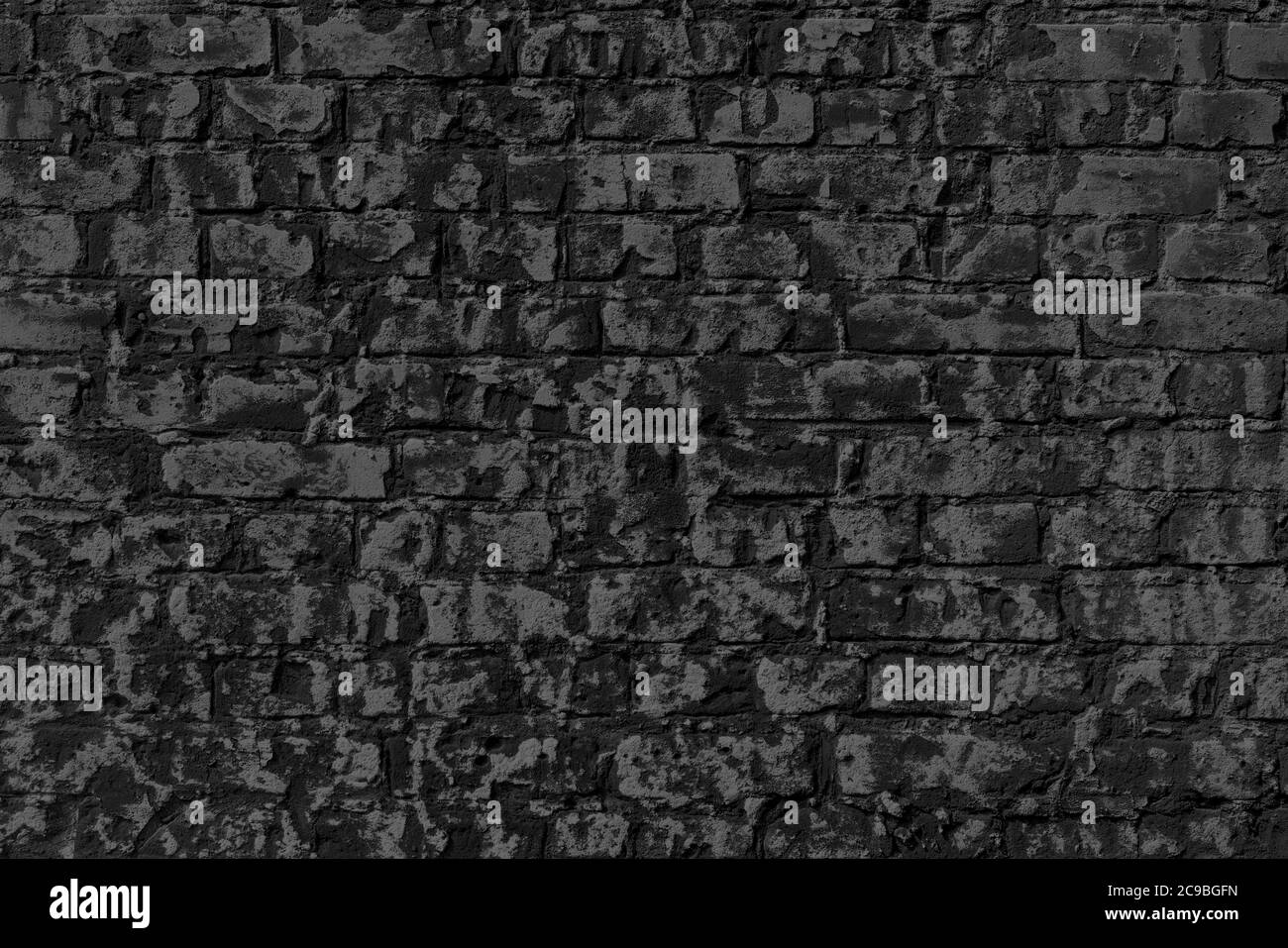 The background of the old black brick wall for design interior and ...
