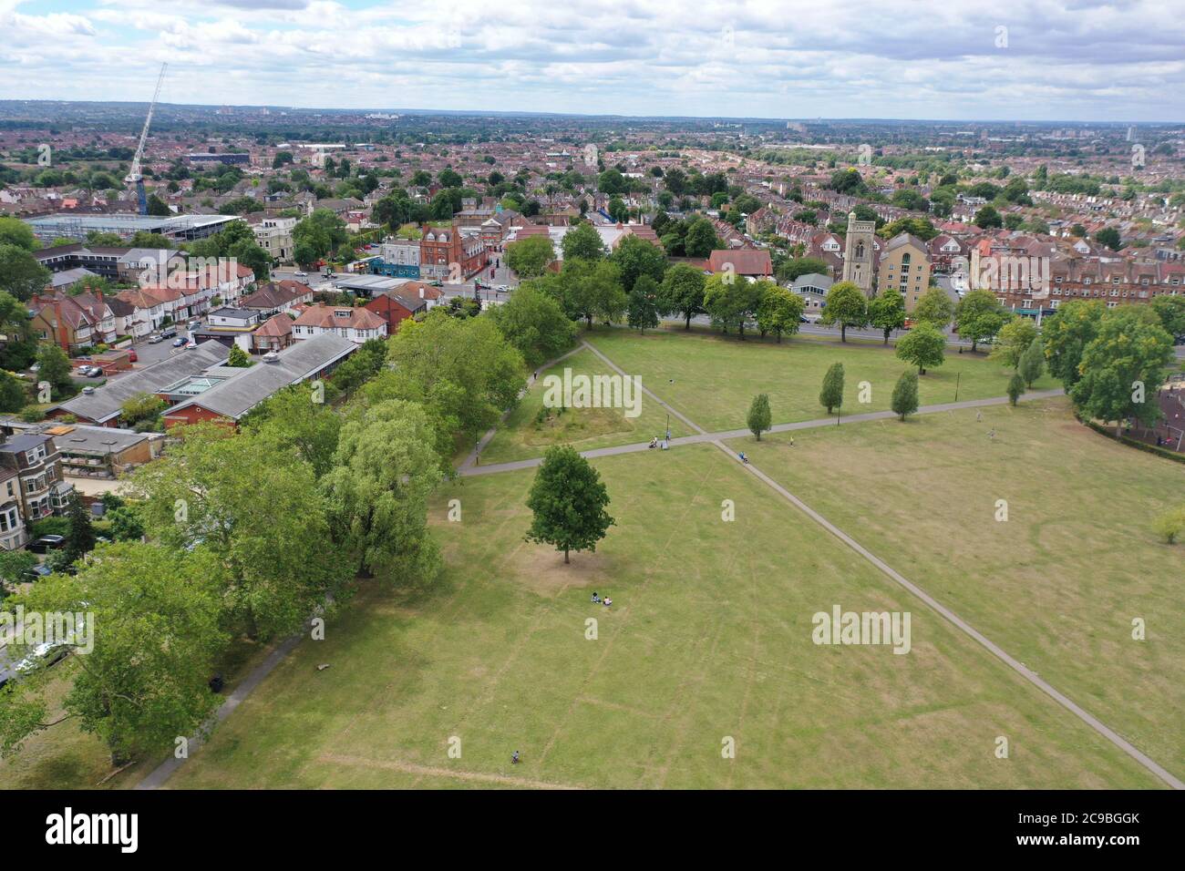 Aerial landscape view of Streatham in south London Stock Photo - Alamy