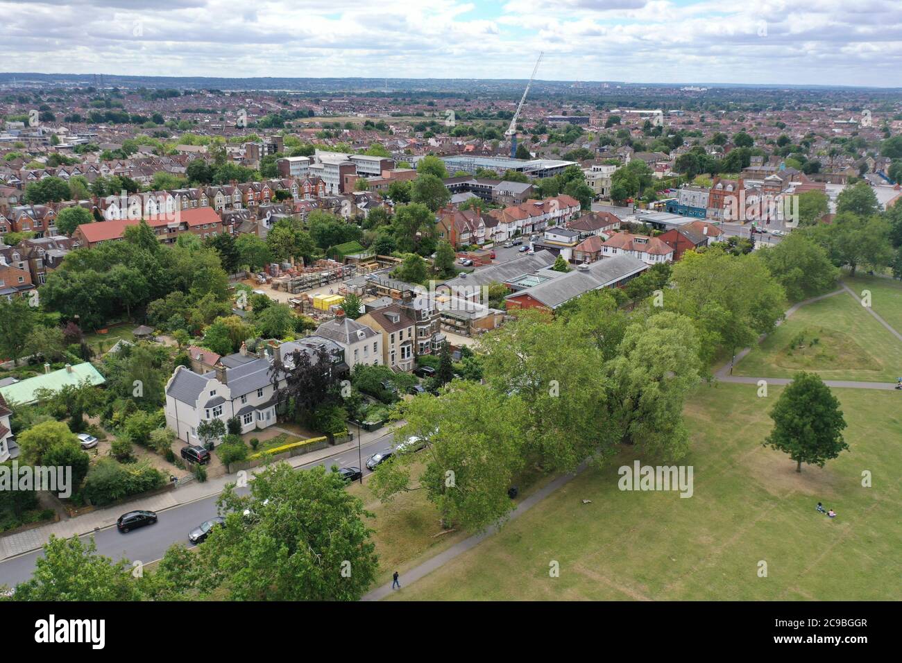 Aerial landscape view of Streatham in south London Stock Photo - Alamy