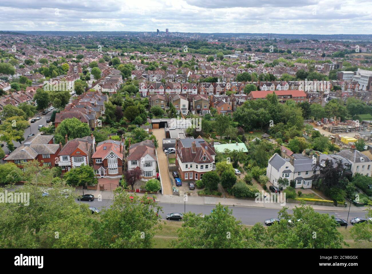 Aerial landscape view of Streatham in south London Stock Photo - Alamy