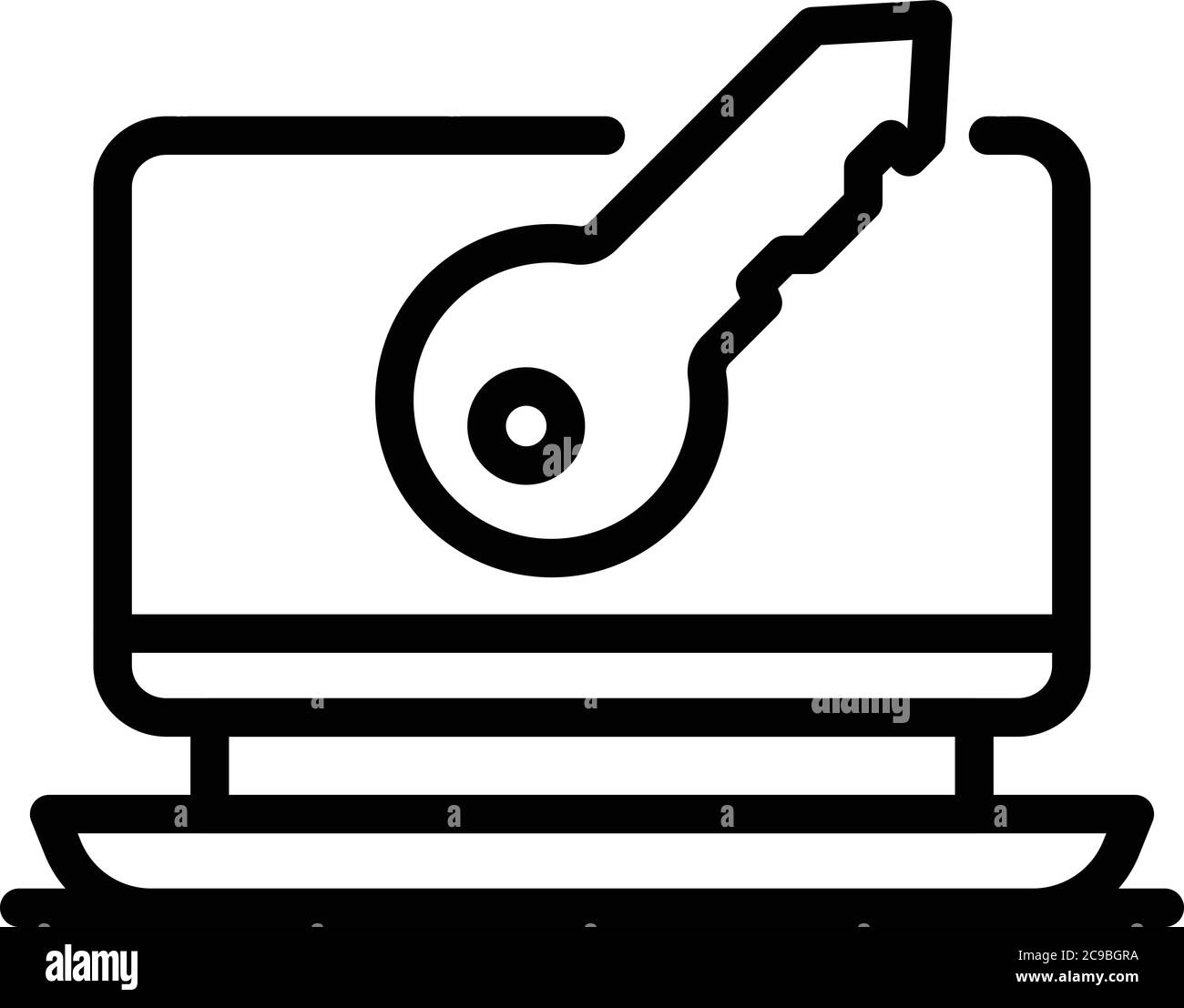 Laptop secured authentication icon, outline style Stock Vector Image ... Laptop secured authentication icon, outline style Stock Vector Image ...