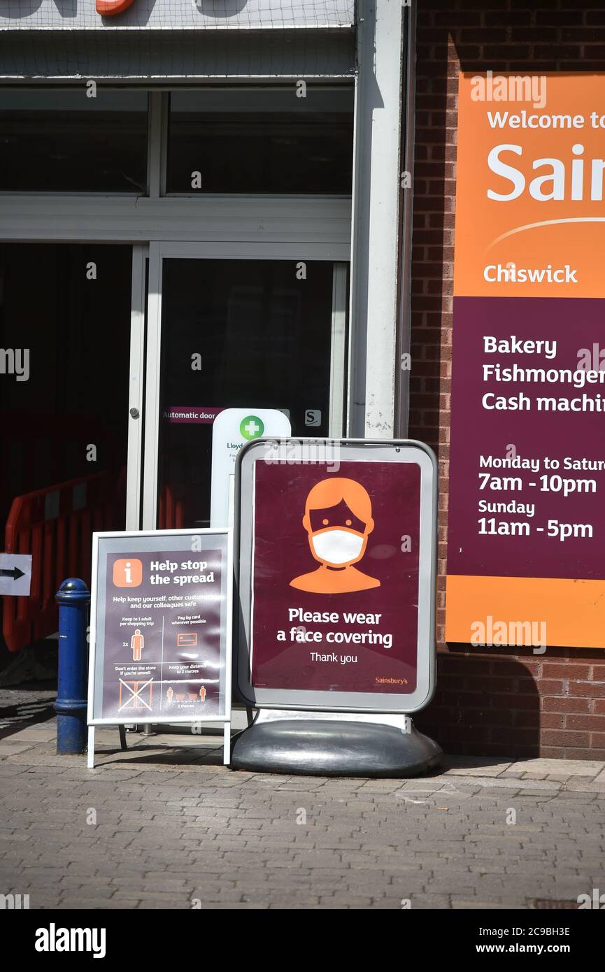 Cover 19 safety signs Stock Photo - Alamy