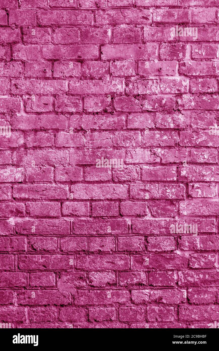 The background of the old pink brick wall for design interior and ...