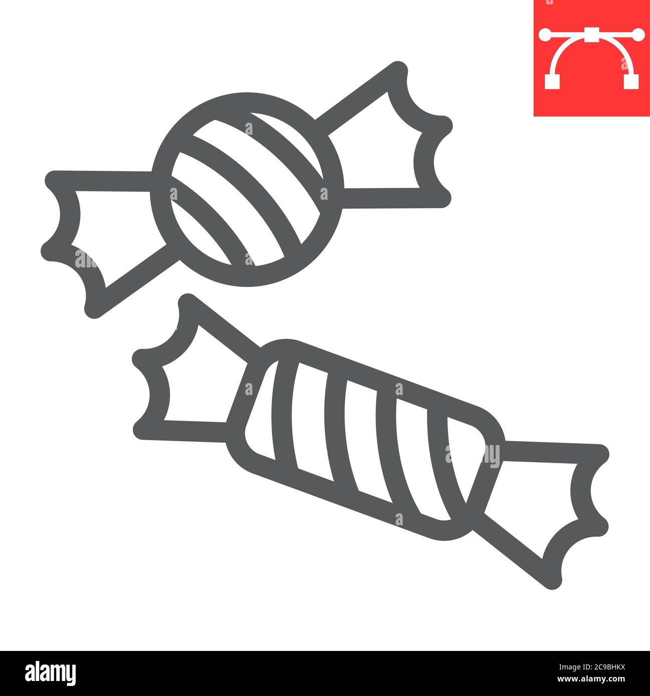 Candies line icon, halloween and scary, candy sign vector graphics ...