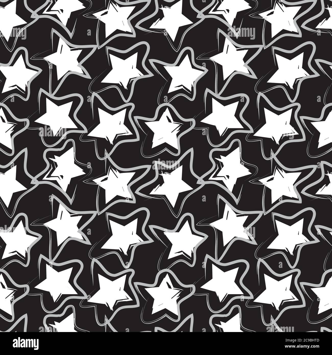 Stars brush stroke seamless pattern background for fashion textiles ...