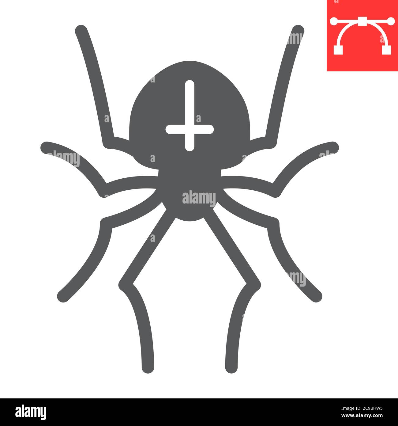 Spider glyph icon, halloween and scary, arachnid sign vector graphics ...