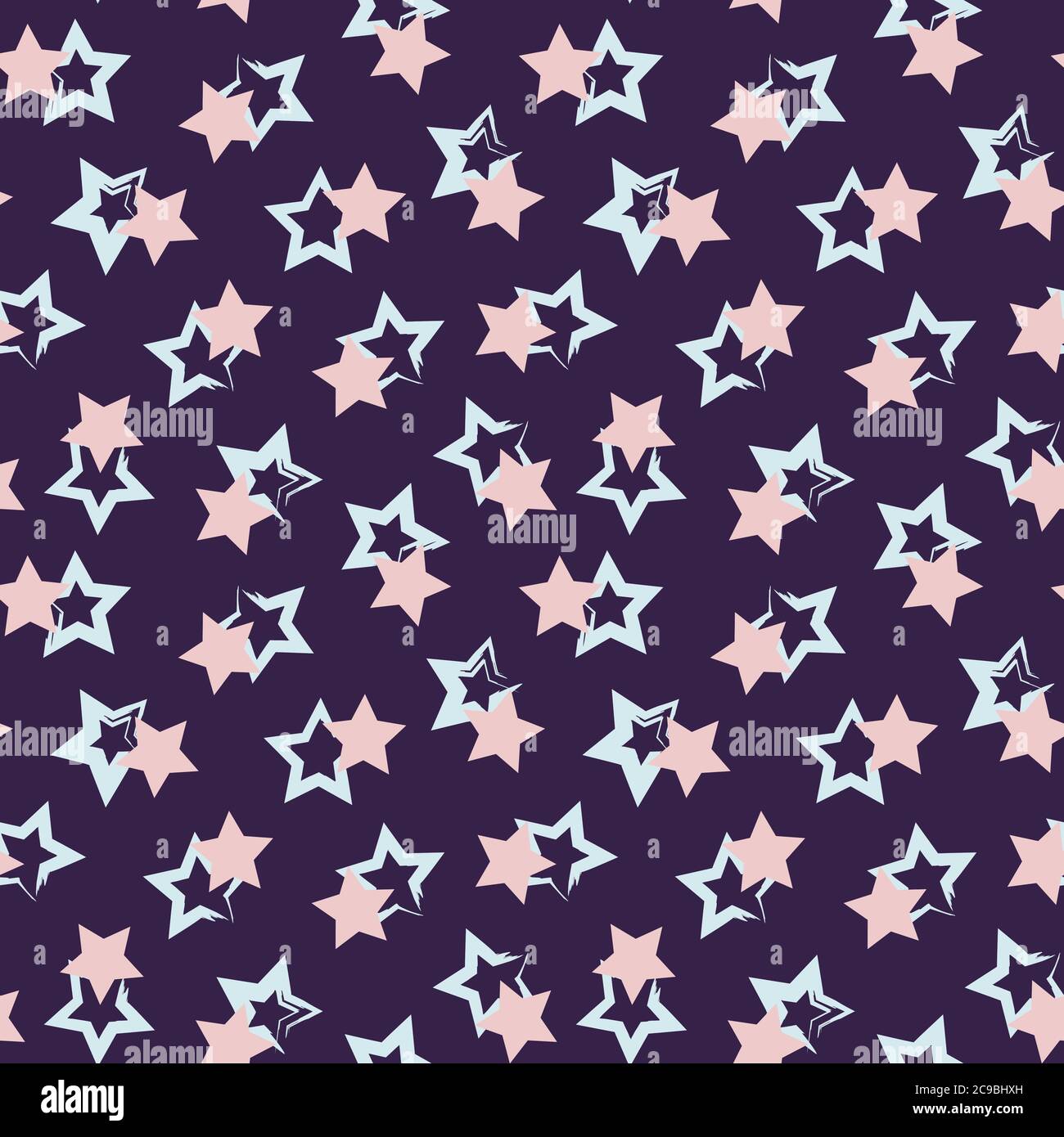Stars brush stroke seamless pattern background for fashion textiles ...