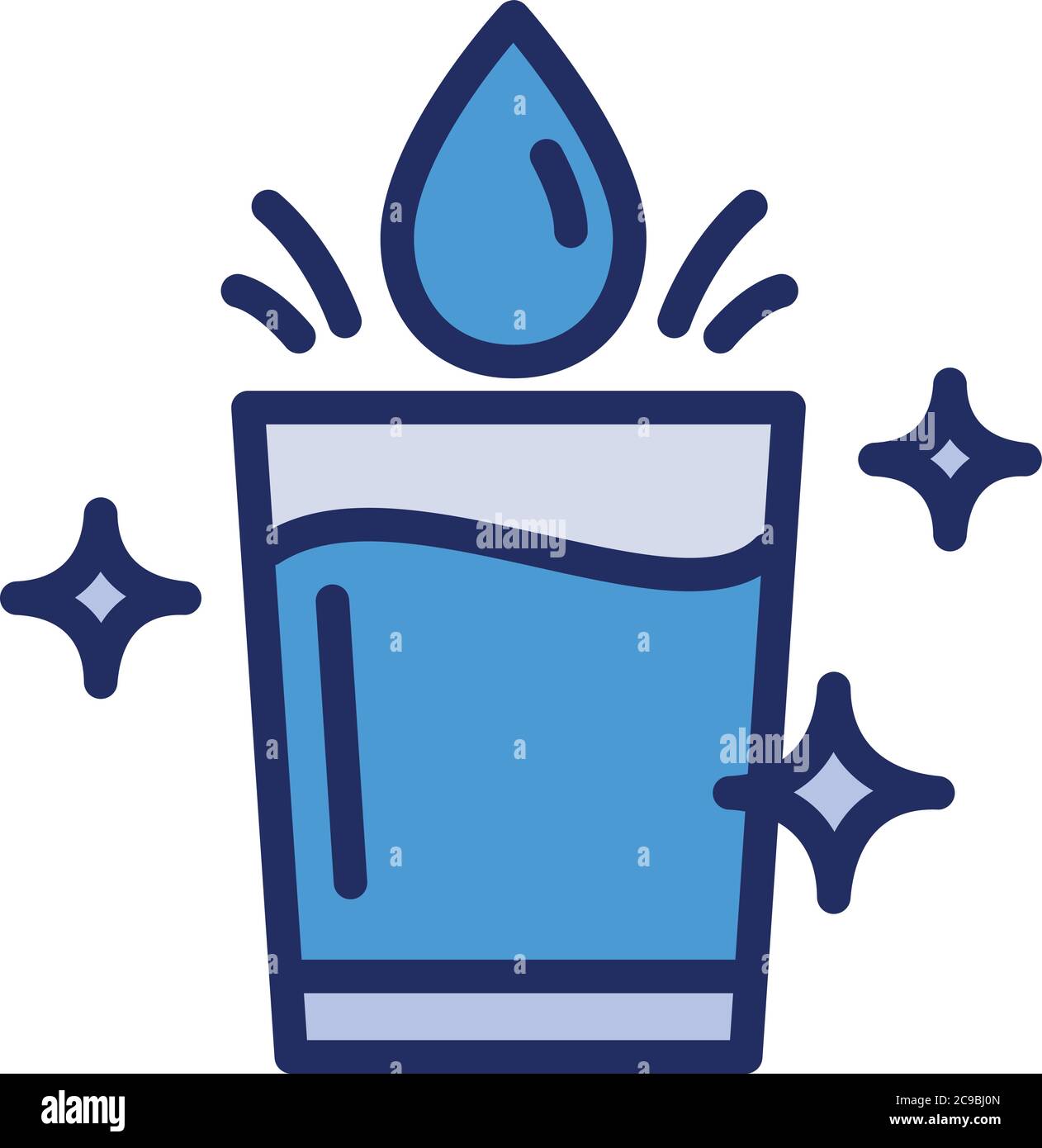 Filtered water glass icon. Outline filtered water glass vector icon for ...