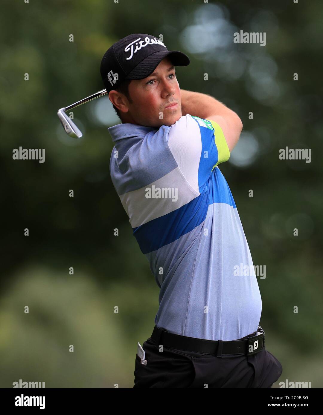 Wales' Rhys Enoch tees off the 2nd during day one of the Hero Open at ...