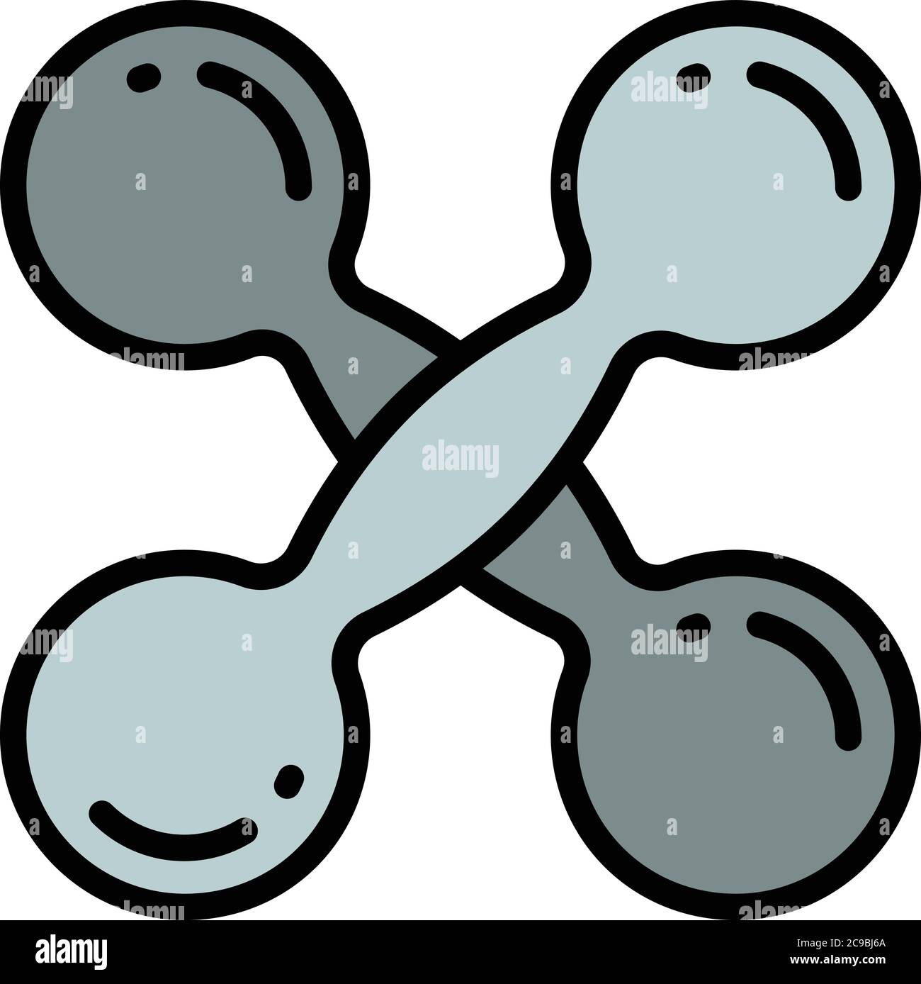 Crossed dumbbell icon. Outline crossed dumbbell vector icon for web design isolated on white ...