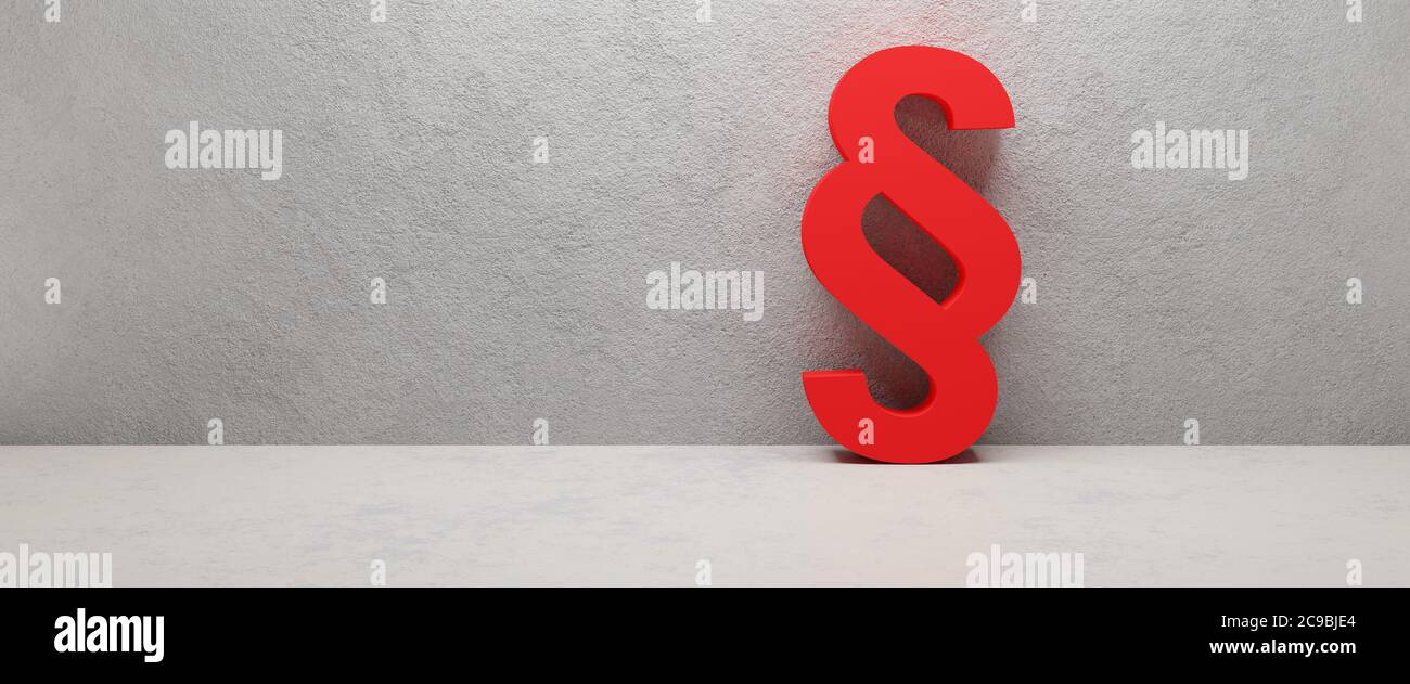 paragraph sign laying on white concrete wall background Stock Photo - Alamy