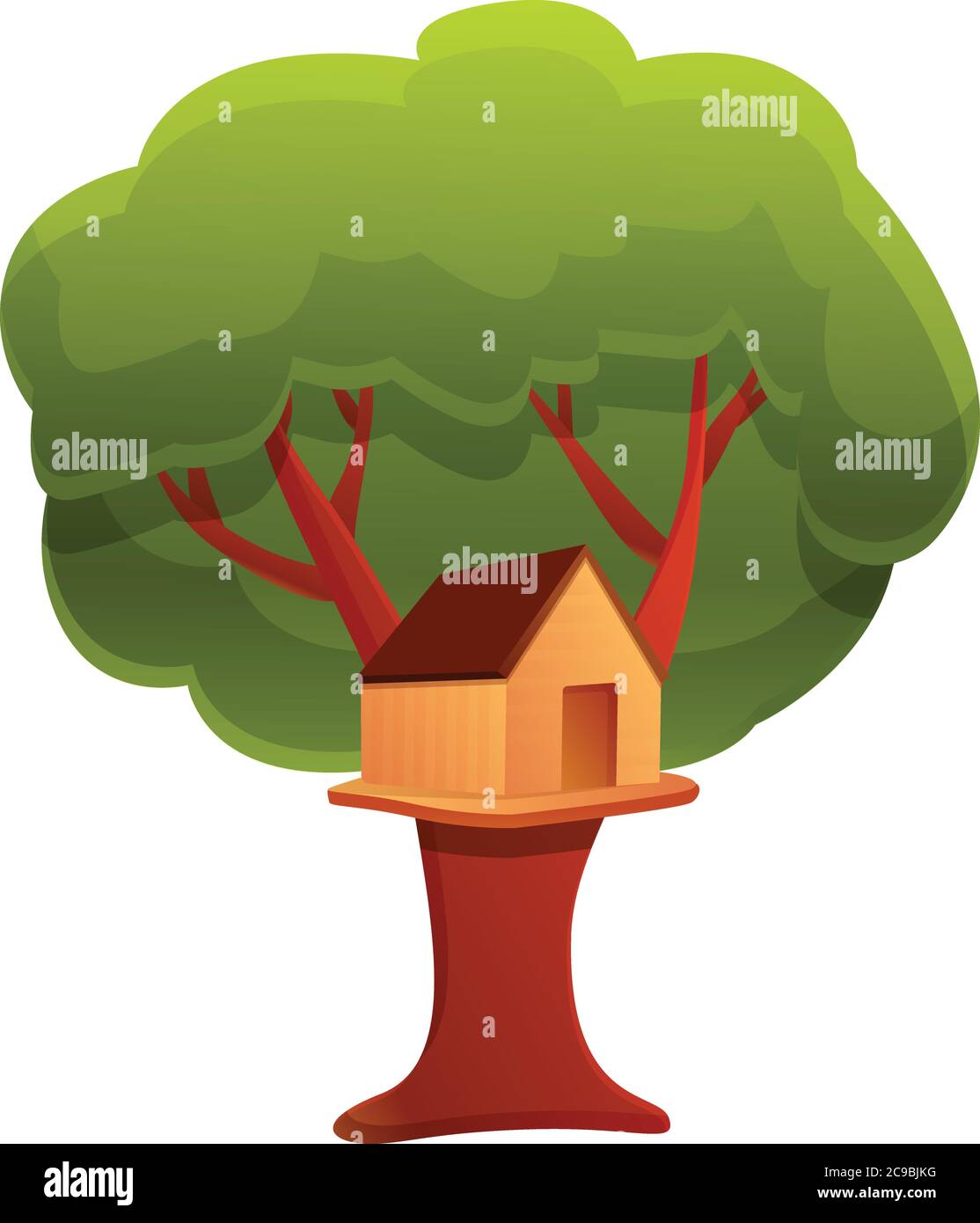 Camp tree house icon. Cartoon of camp tree house vector icon for web ...