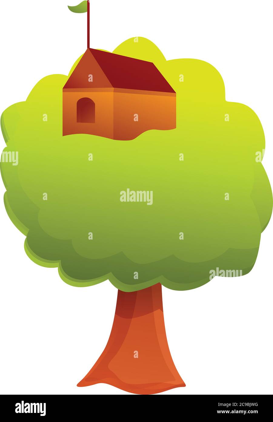 Tree house icon. Cartoon of tree house vector icon for web design ...