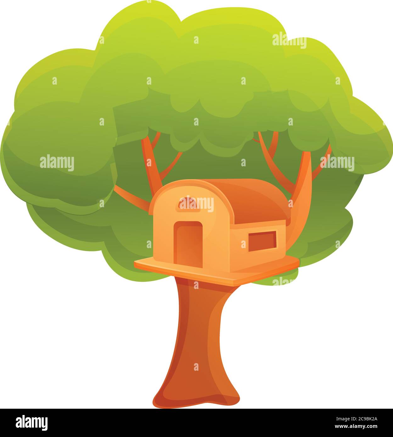 Summer tree house icon. Cartoon of summer tree house vector icon for ...