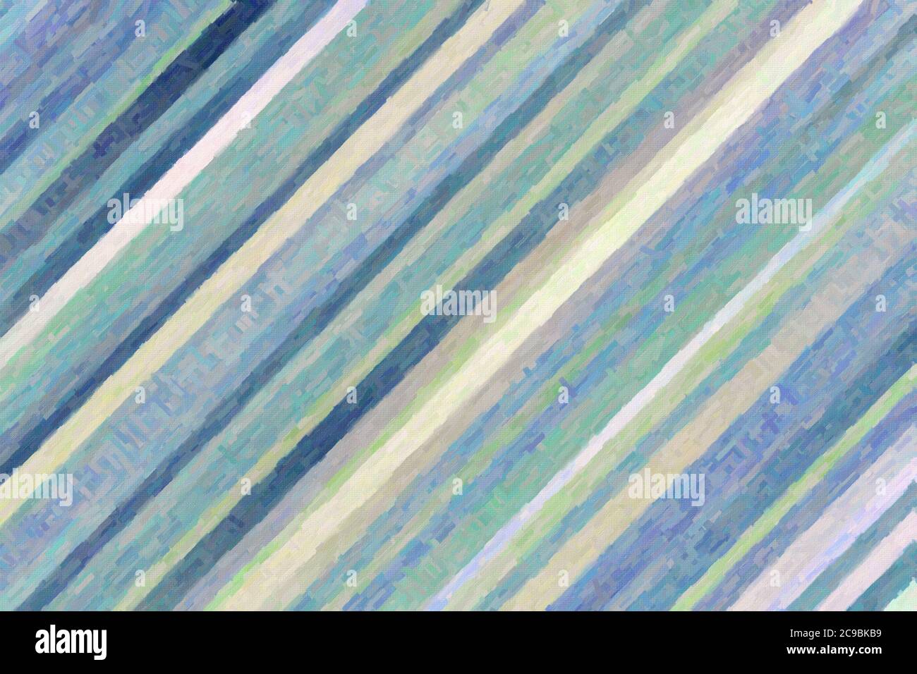 Blue and light green lines and stripes Colorful Impasto abstract paint ...