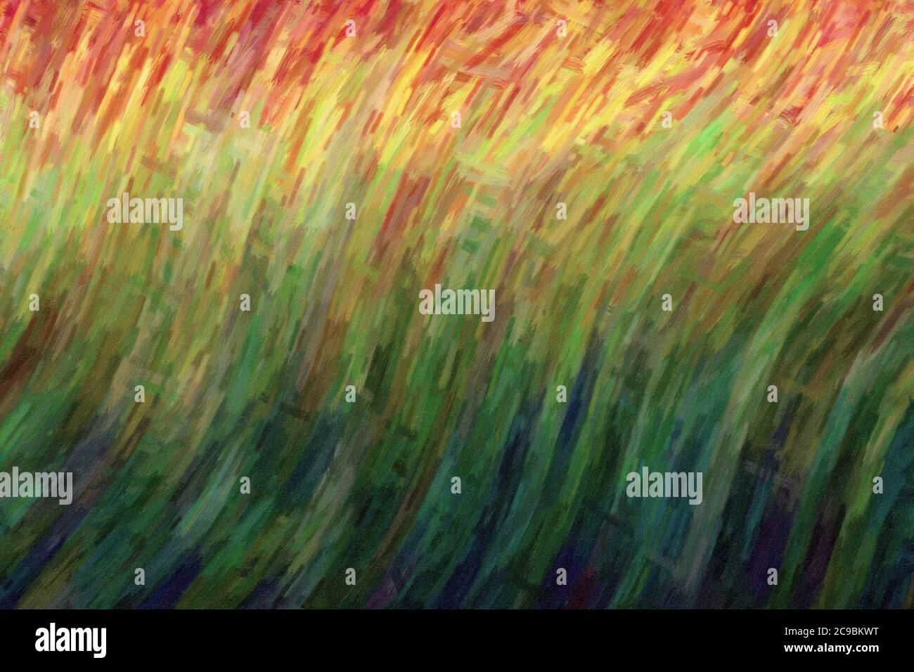 Green, yellow and red waves Large Color Variation abstract paint ...