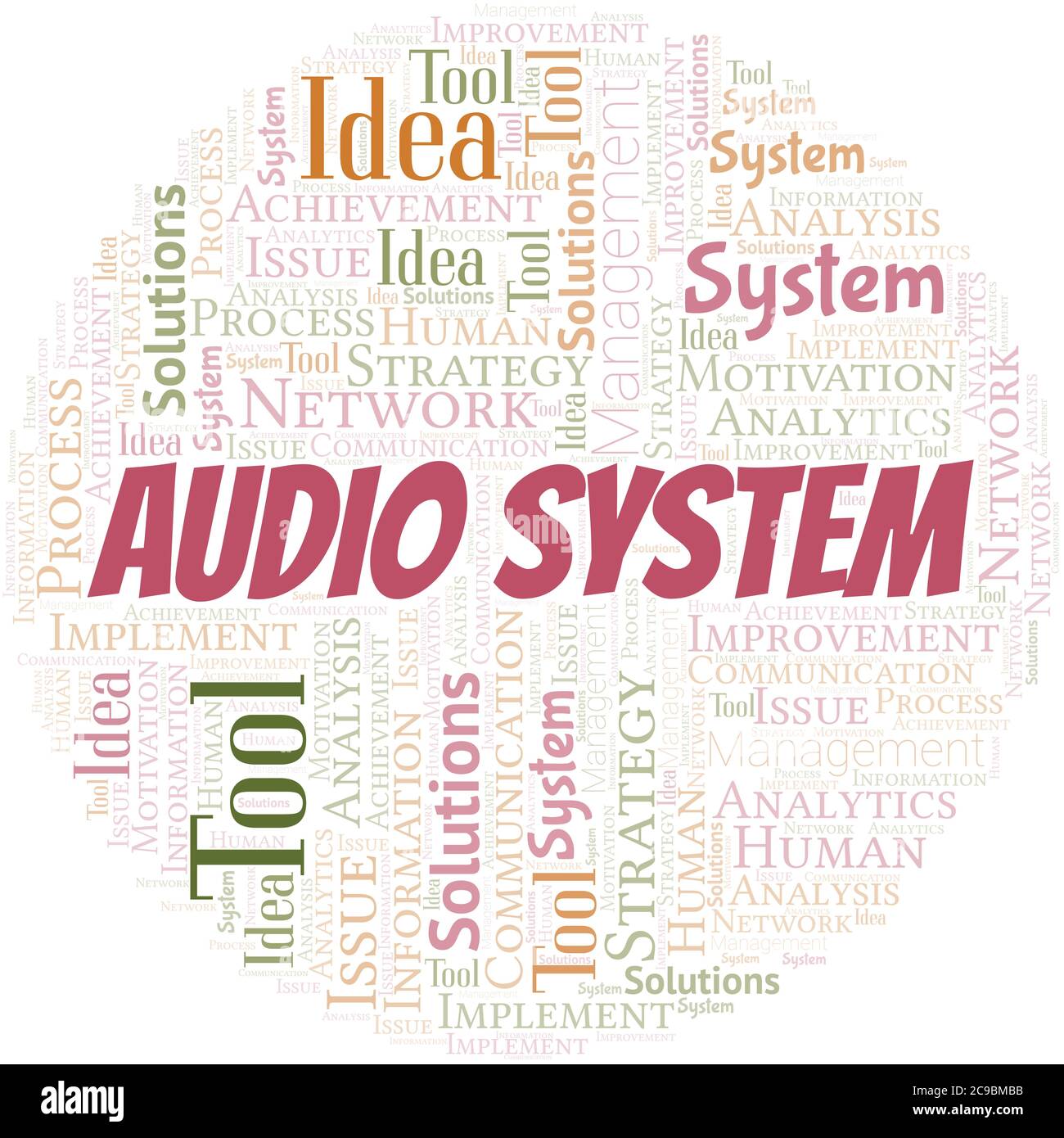 Audio System typography vector word cloud. Wordcloud collage made with ...