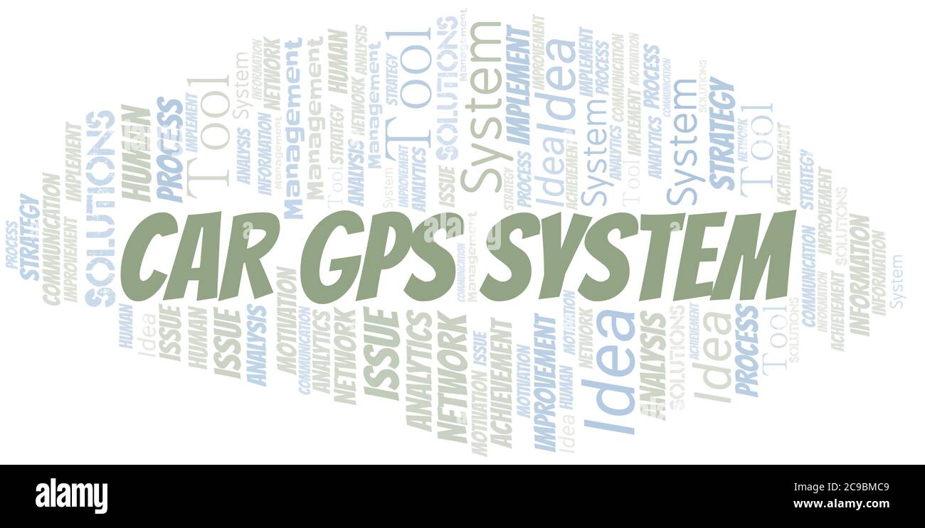 Car Gps System typography vector word cloud. Wordcloud collage made ...