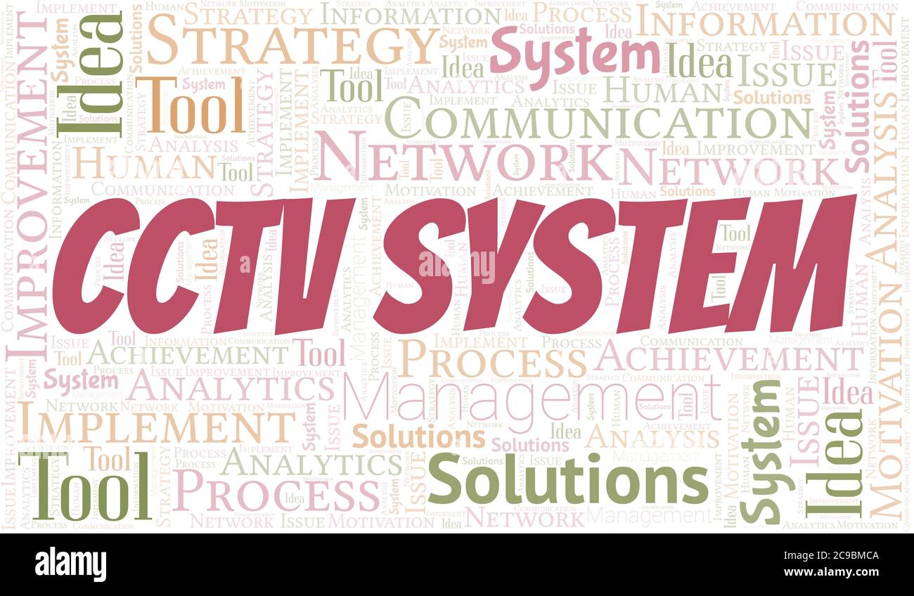 Cctv System typography vector word cloud. Wordcloud collage made with ...
